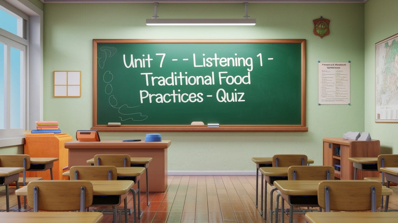Unlock 1 – Unit 7 – Listening 1 – Traditional Food Practices – Quiz ...