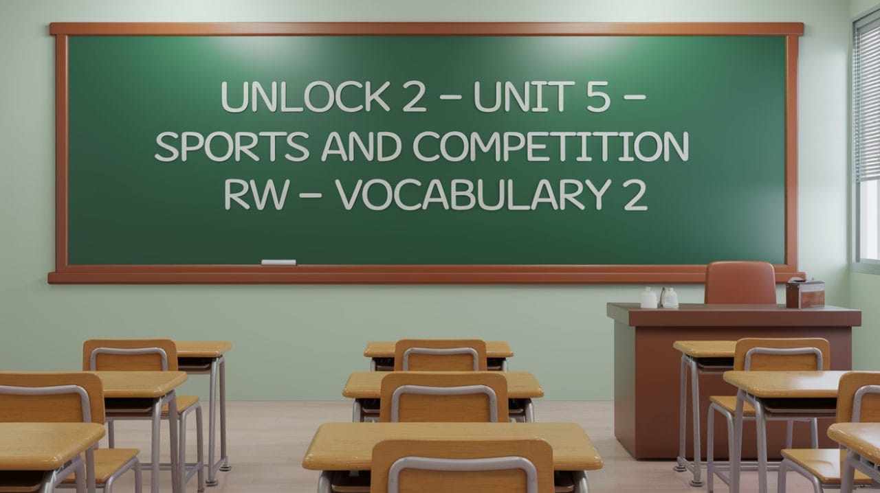 Unlock 2 -Unit 5 – Sports and competition – RW – Vocabulary 2 - Zahid ...