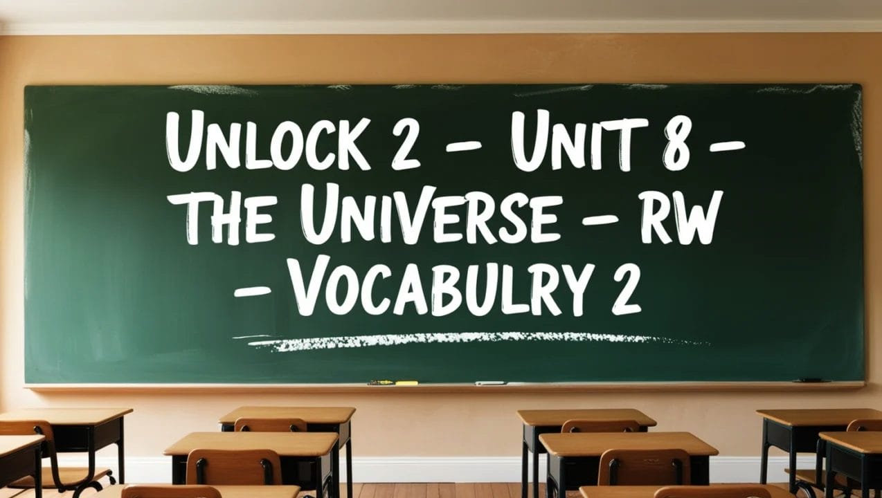 Unlock 2 -Unit 8 – The universe – RW – Vocabulary 2 - Zahid Muzaffar Khan